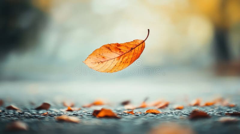 A Leaf Falling Gently To the Ground, with Its Descent Captured in Slow ...