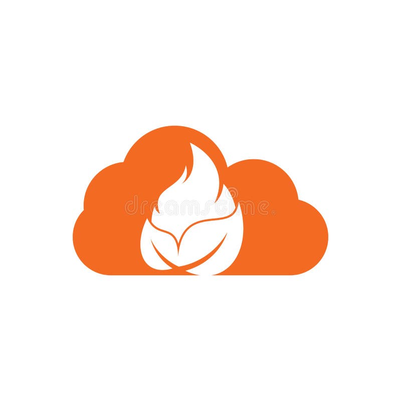 Leaf Fire Cloud Shape Concept Vector Logo Design Stock Vector ...