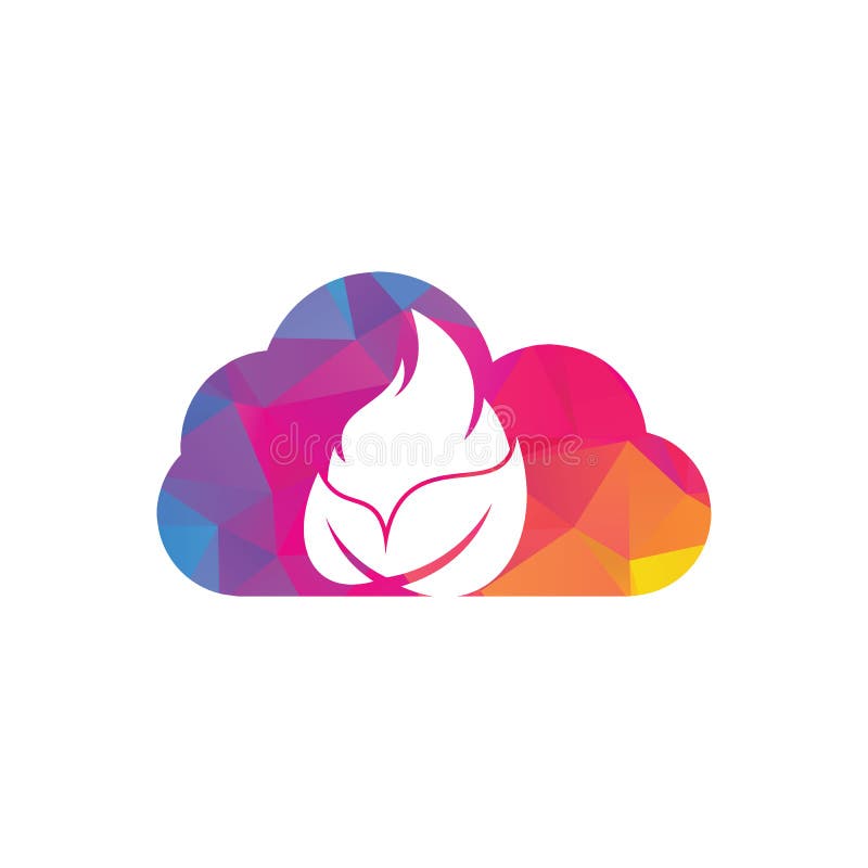 Leaf Fire Cloud Shape Concept Vector Logo Design Stock Vector ...
