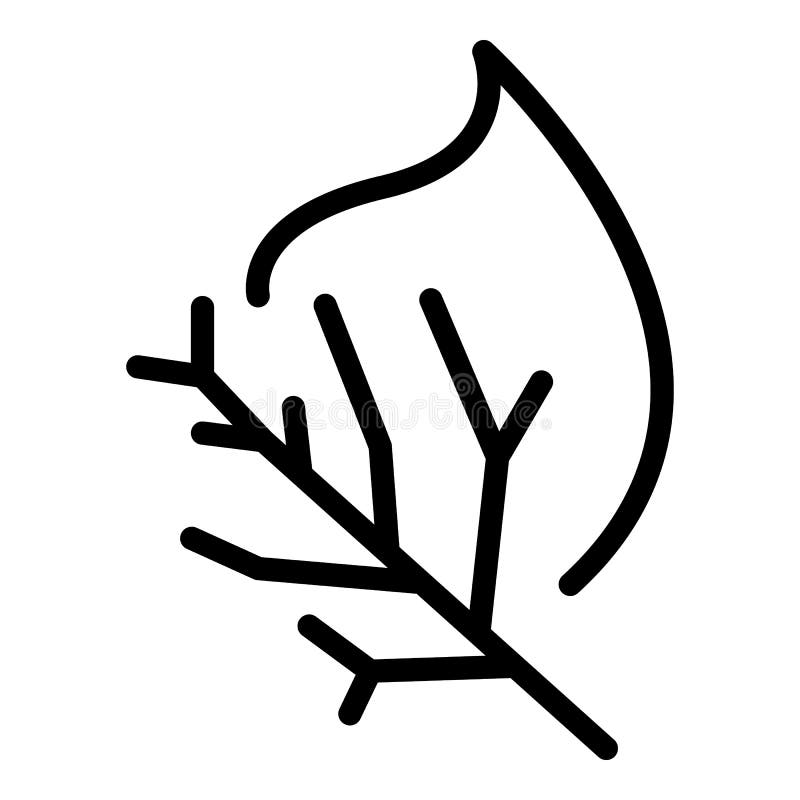 Leaf Fire Icon, Outline Style Stock Vector - Illustration of lightning ...