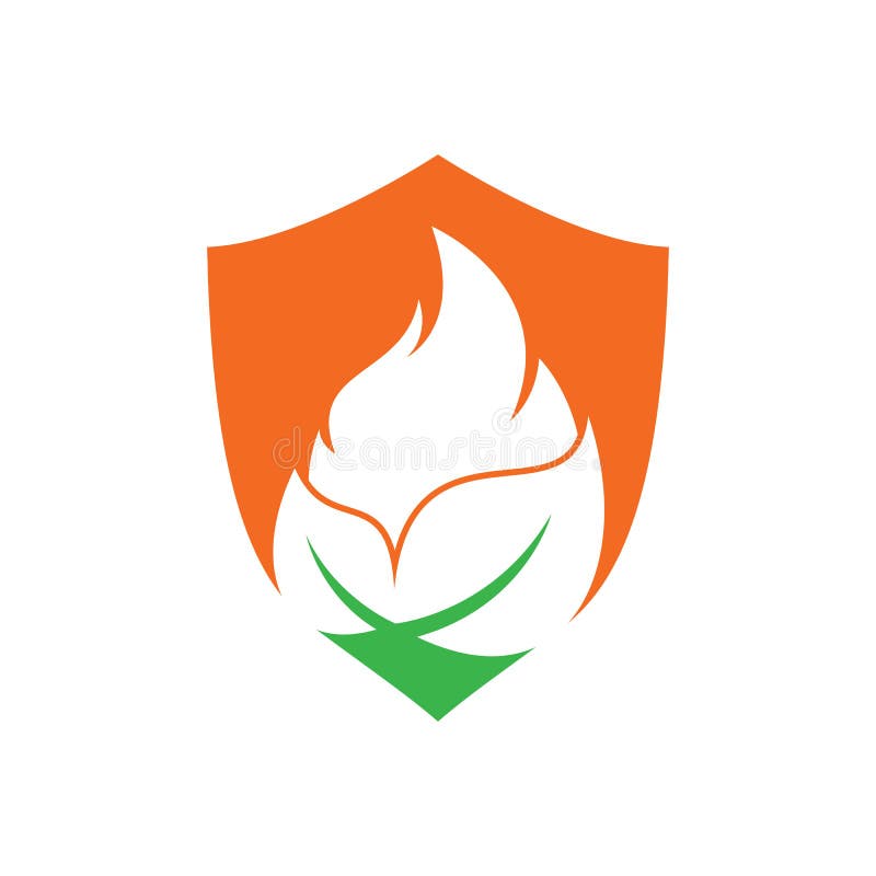 Leaf Fire Vector Logo Design Template. Stock Vector - Illustration of ...