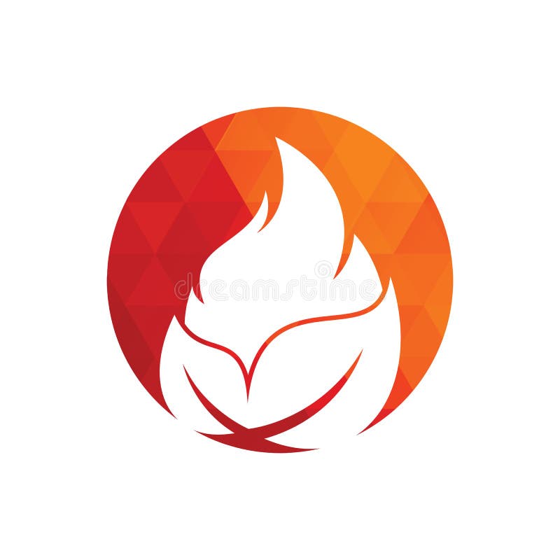 Leaf Fire Vector Logo Design Template. Stock Vector - Illustration of ...