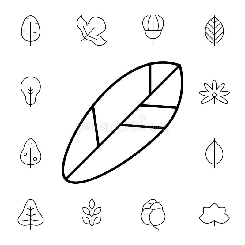 Leaf Flat Vector Icon in Leaves Pack Stock Illustration - Illustration ...