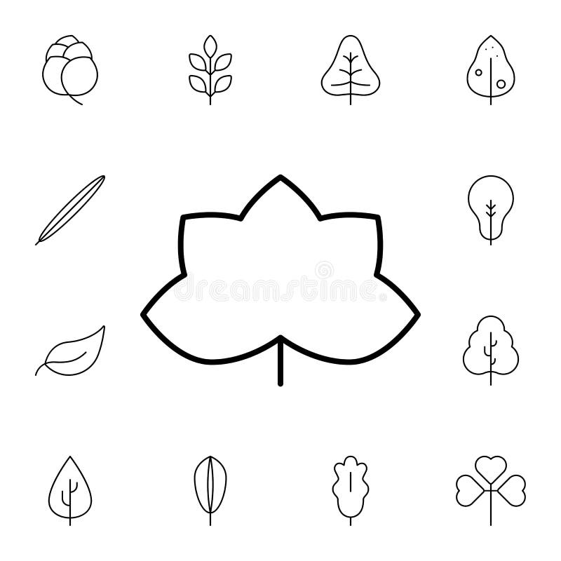 Leaf Flat Vector Icon in Leaves Pack Stock Illustration - Illustration ...
