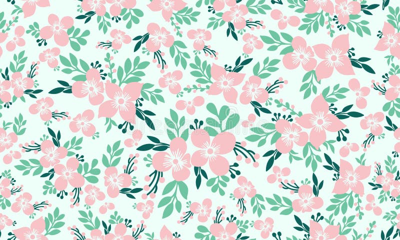 Leaf and Floral Beautiful Design, for Cute Spring Floral Pattern ...