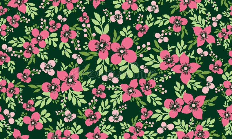 Leaf and Floral Beautiful Design, for Cute Spring Floral Pattern ...