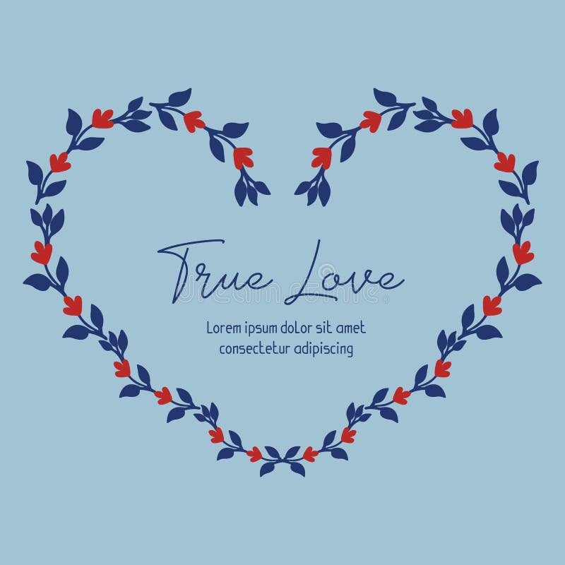 Leaf and Floral Unique Decor Frame, for True Love Modern Greeting Card ...