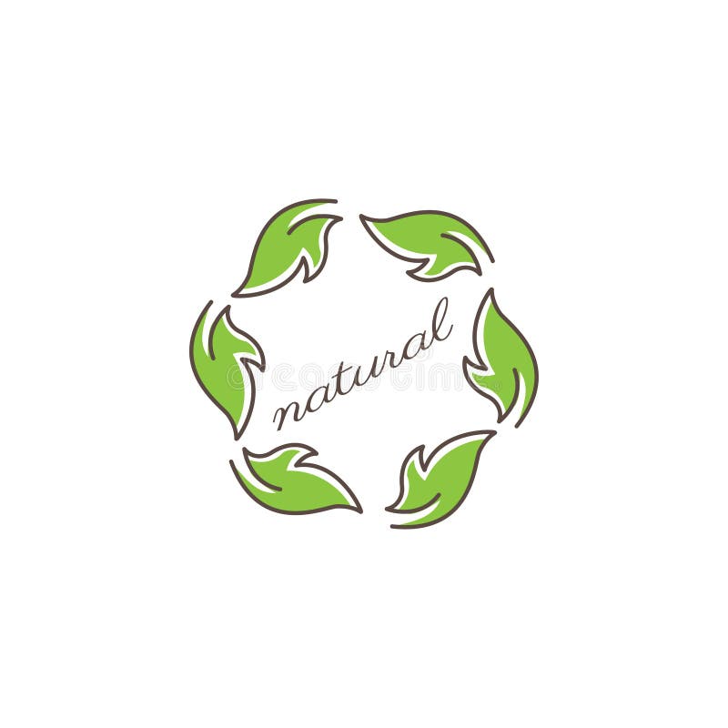 Leaf, Flower, Logo, Simple Circle, Natural Vector Illustration Stock ...