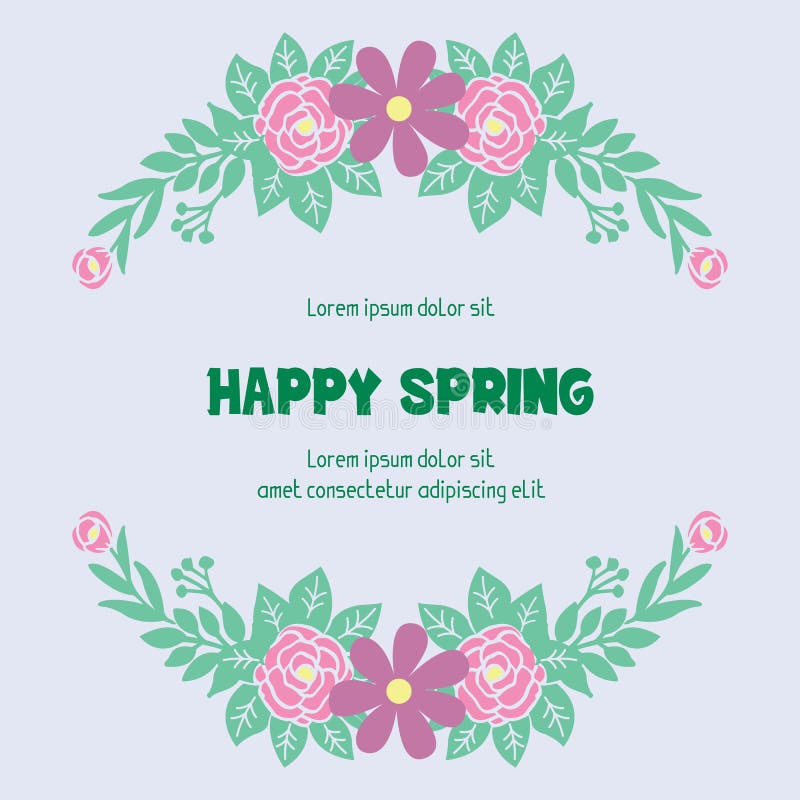 Leaf and Flower Ornate Frame, for Happy Spring Poster Design. Vector ...