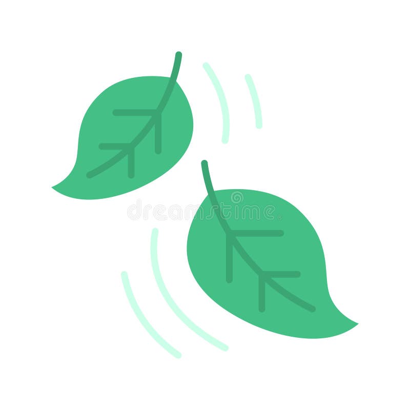 Leaf Fluttering in Wind Icon Vector Image. Stock Vector - Illustration ...
