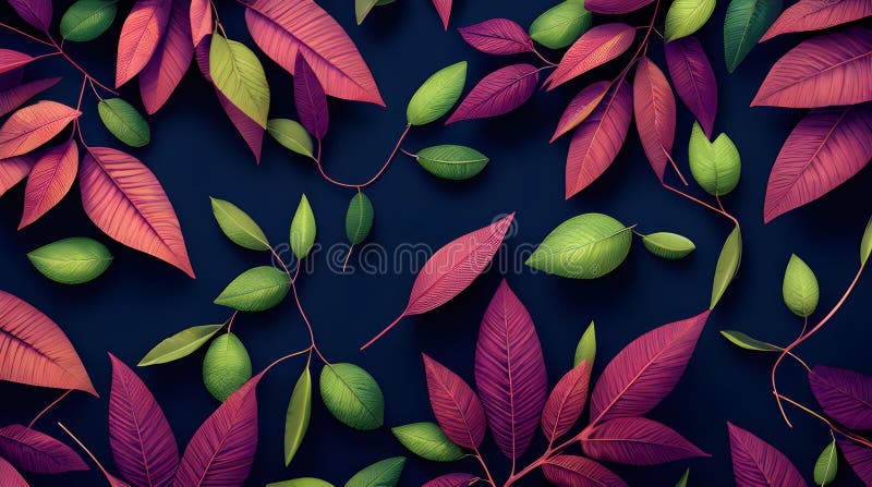 A Neon Colored Leaves Border with Ample Copy Space Crafted by ...