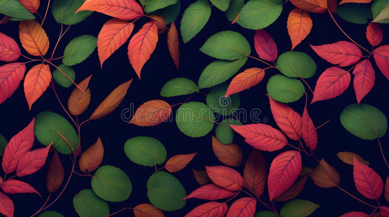 A Neon Colored Leaves Border with Ample Copy Space Crafted by ...