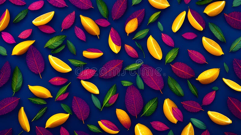 A Neon Colored Leaves Border with Ample Copy Space Crafted by ...