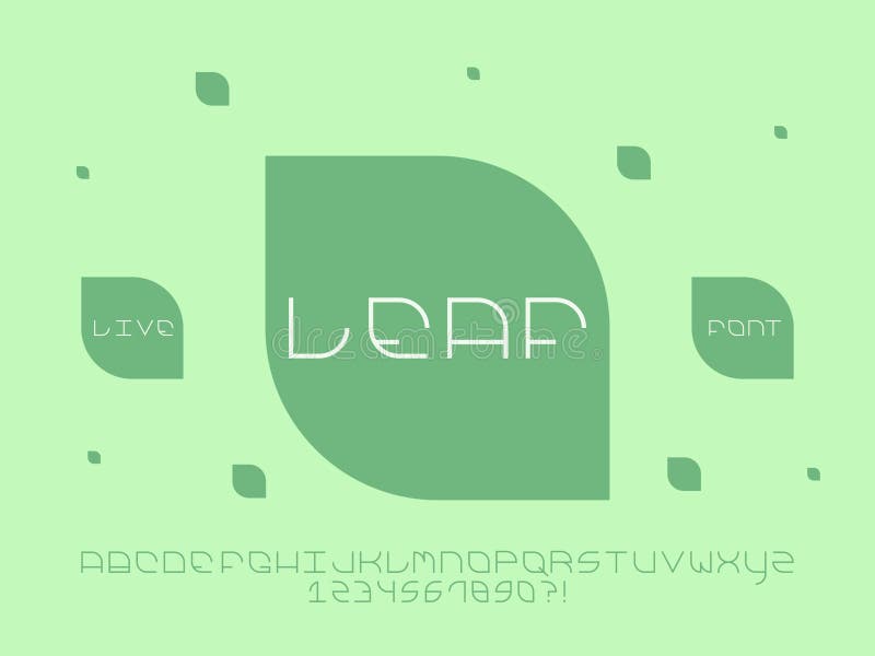 Leaf font. Vector alphabet stock vector. Illustration of rounder ...