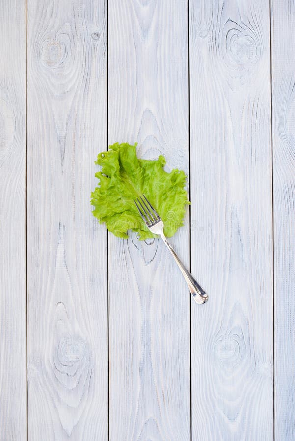 Leaf and Fork on Table stock image. Image of food, grated - 70494431