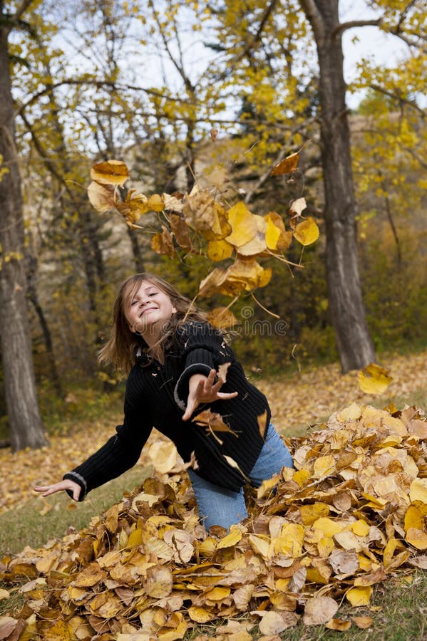 Leaf Games stock photo. Image of trees, vertical, playing - 32115206