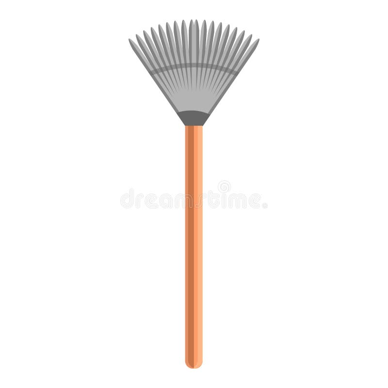Leaf Garden Rake Icon, Cartoon Style Stock Vector - Illustration of ...
