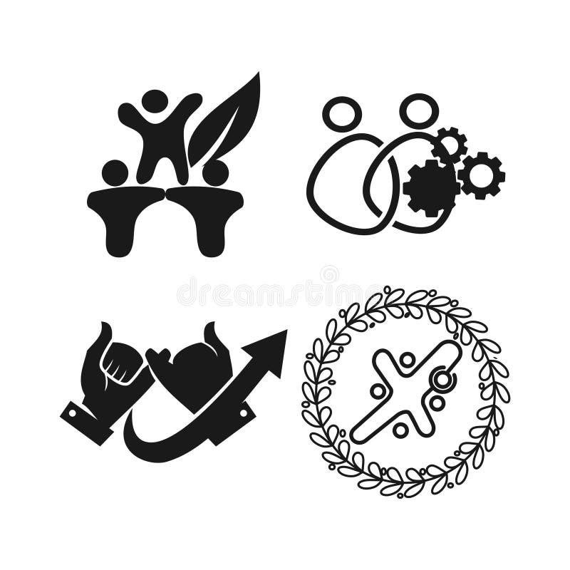 Leaf Gear Tree Commitment Teamwork Together Outline Logo Stock Vector - Illustration of leaf ...