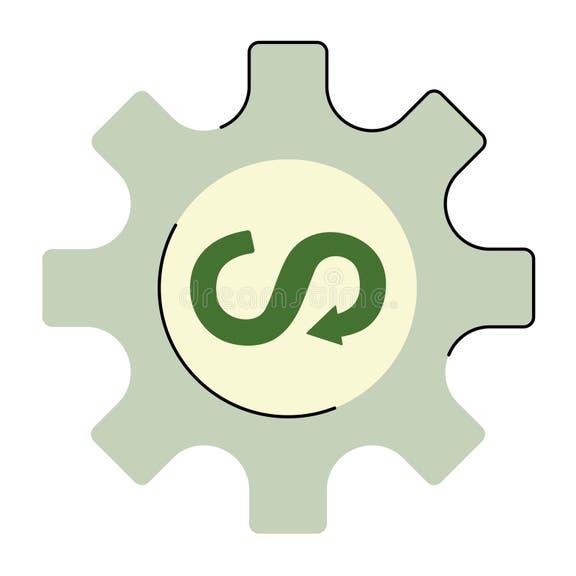 Leaf gear icon stock vector. Illustration of conservation - 357584922