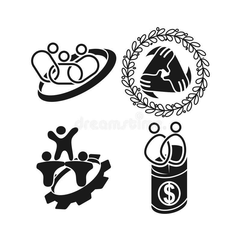 Leaf Gear Time Commitment Teamwork Together Outline Logo Stock Vector - Illustration of machine ...