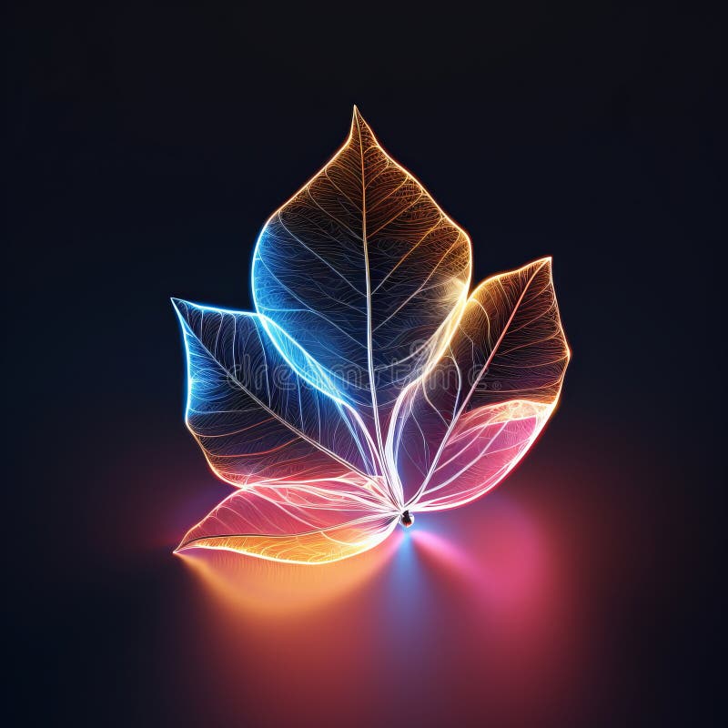 Leaf Glowing, Technology Concept. Green Energy Stock Illustration ...