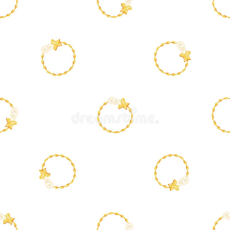 Leaf Golden Ring Pattern Seamless Vector Stock Vector - Illustration of ...