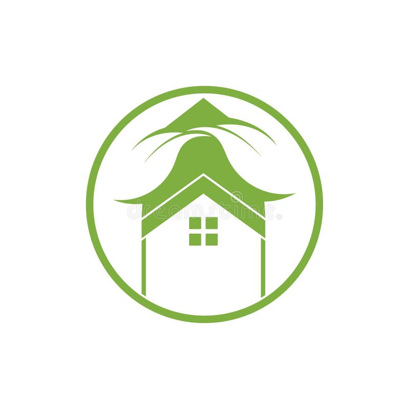 Leaf Green House Home Logo Vector Stock Illustration - Illustration of ...