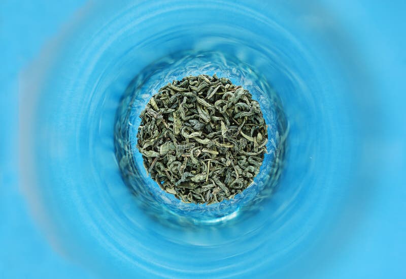 Leaf Green Tea in a Round Glass Jar. Stock Image - Image of caffeine ...