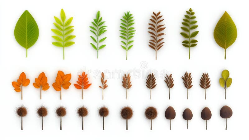 Leaf Growth Stages Collection Illustrates Leaf Development Showcasing ...