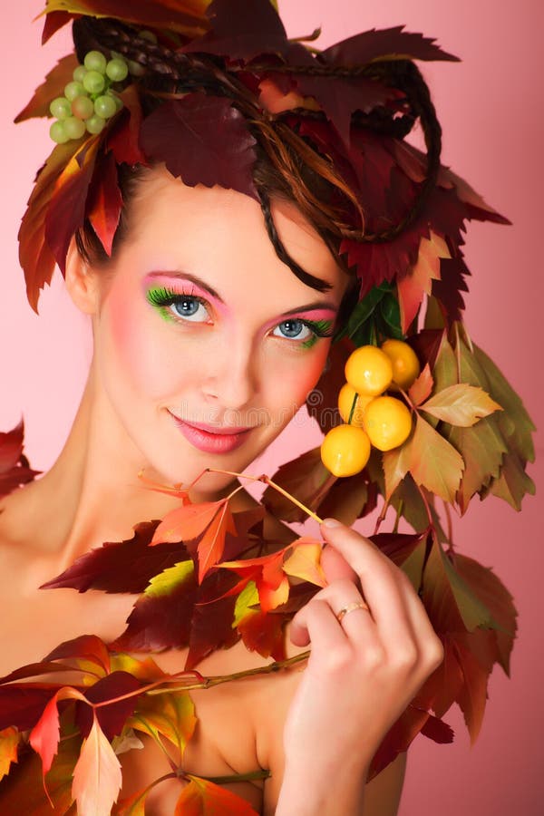 Leaf hairstyle stock image. Image of attractive, hair - 11565341