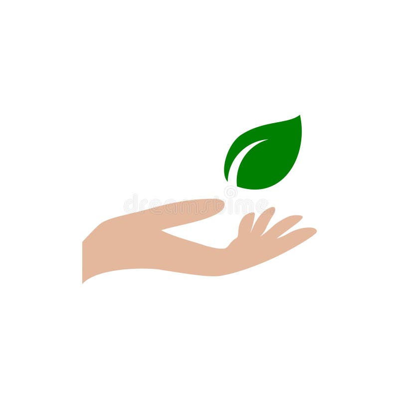 Leaf in Hand Icon, Leaf on the Hand Stock Vector - Illustration of ...
