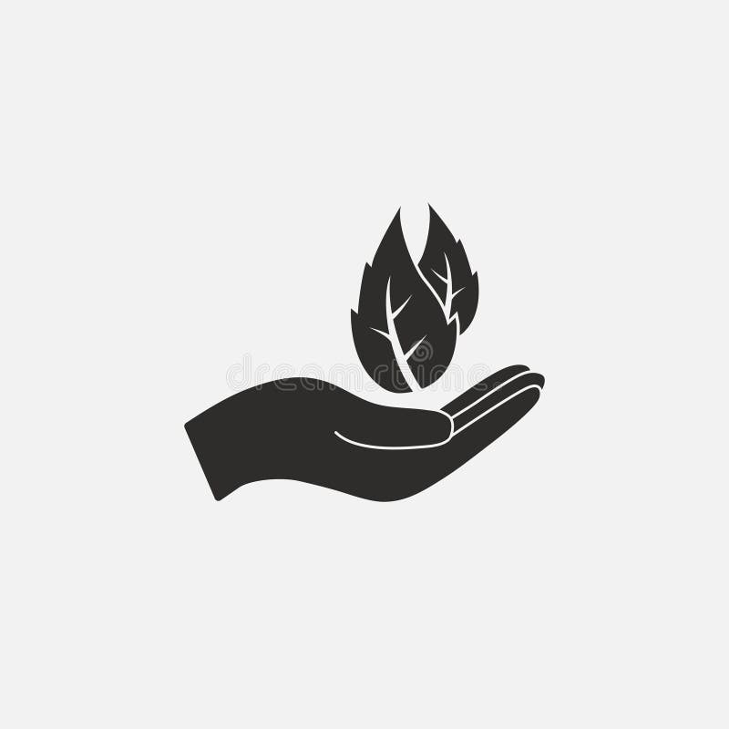 Leaf in Hand Icon. Vector Illustration, Flat Design Stock Illustration ...