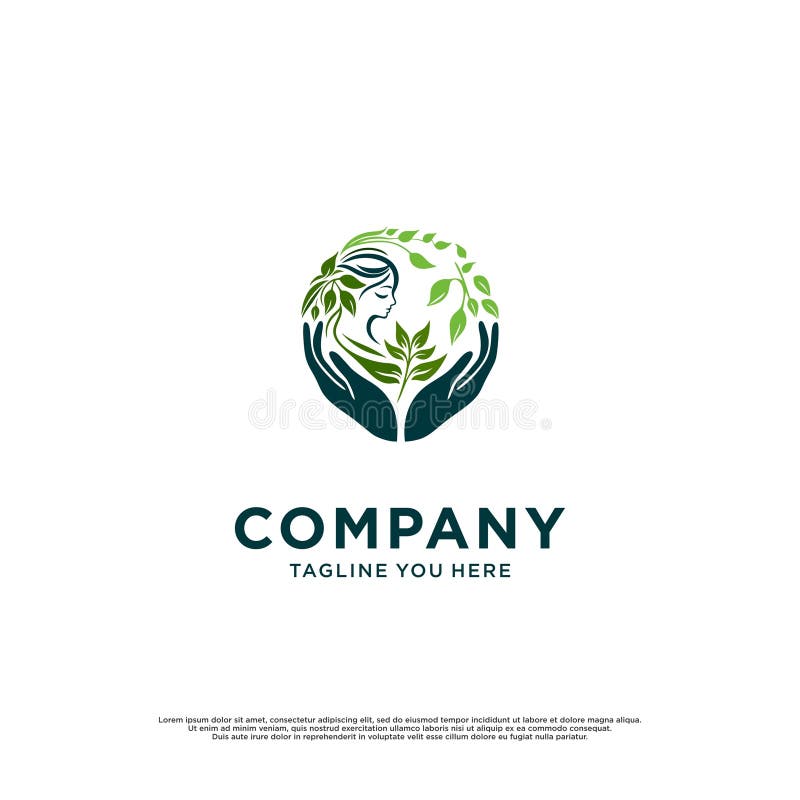 Leaf and Hand Vector Logo Template Stock Vector - Illustration of ...
