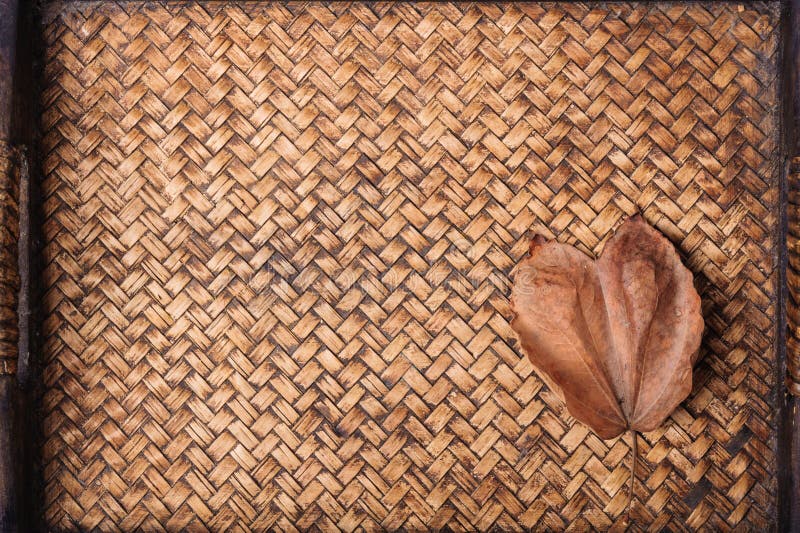 Leaf on hand work bamboo stock image. Image of basket - 49933305