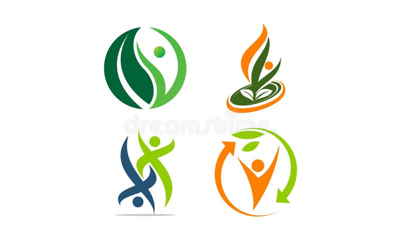 Leaf Health Template Set stock vector. Illustration of move - 112307258