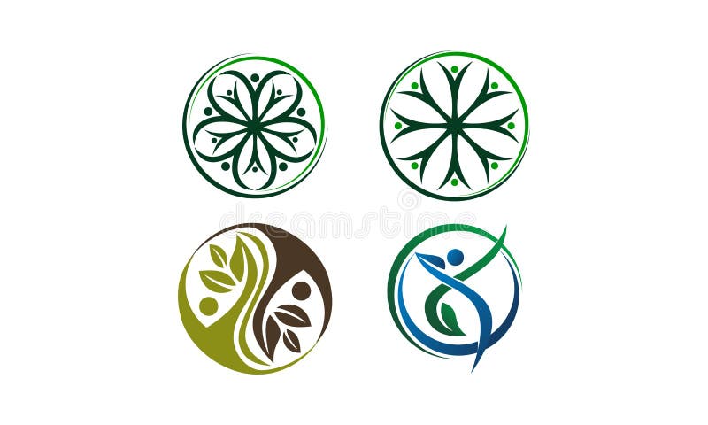 Leaf Health Template Set stock vector. Illustration of healthy - 113689639