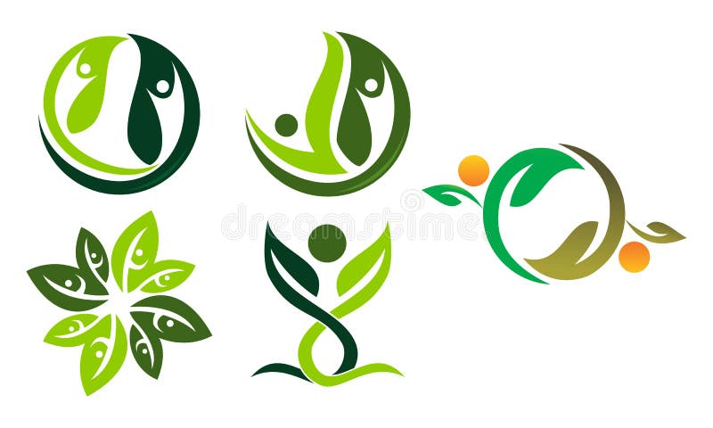 Leaf Health Template Set stock vector. Illustration of infinity - 112307263