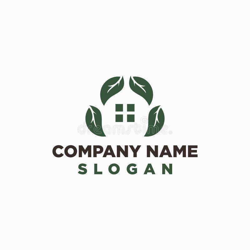 Leaf and Home Logo Design Vector, Plants and Home Logos, Construction Icon Design Stock Vector ...