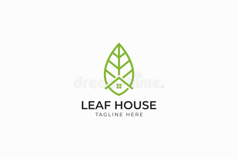 Leaf House Logo for Business Nature and Environment Real Estate Property Stock Vector ...