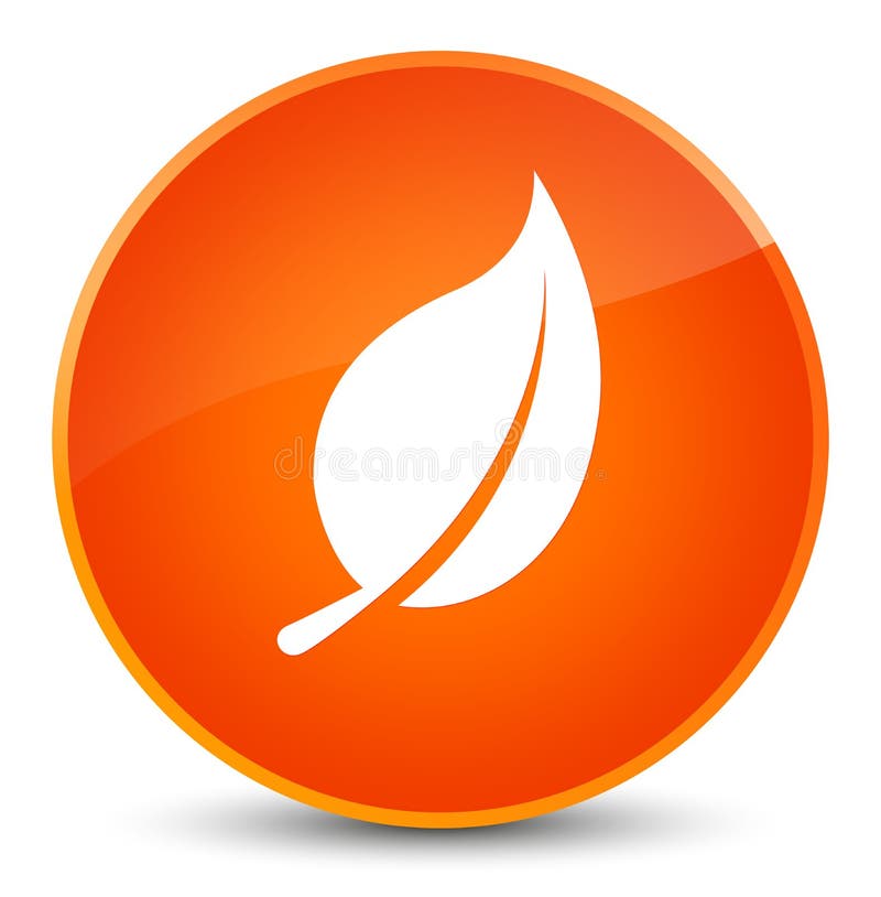 Leaf Icon Elegant Orange Round Button Stock Illustration - Illustration ...