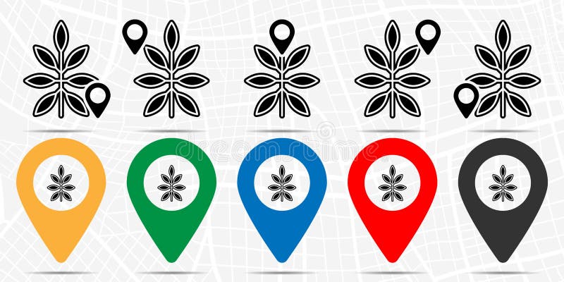 Leaf Icon in Location Set. Simple Glyph, Flat Illustration Element of ...