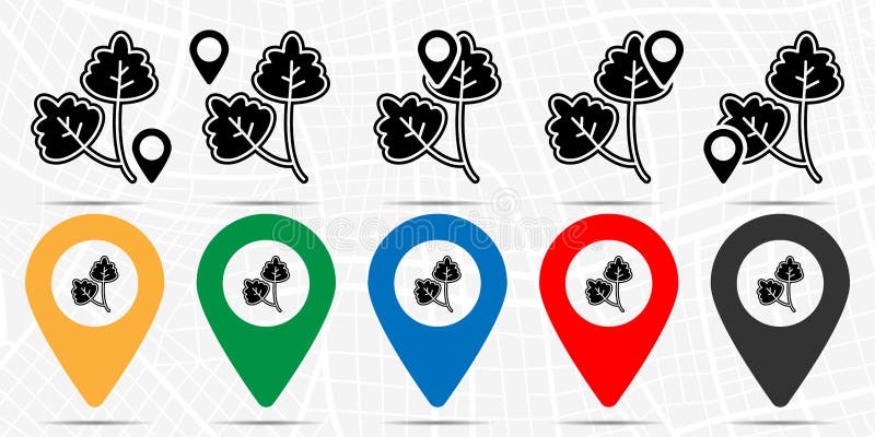 Leaf Icon in Location Set. Simple Glyph, Flat Illustration Element of ...