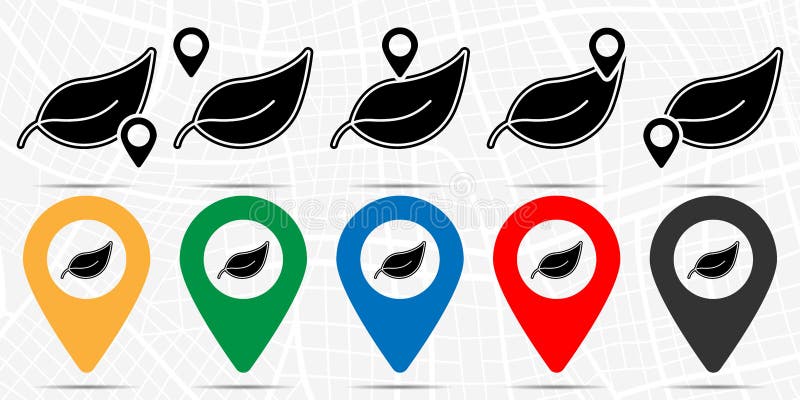 Leaf Icon in Location Set. Simple Glyph, Flat Illustration Element of ...