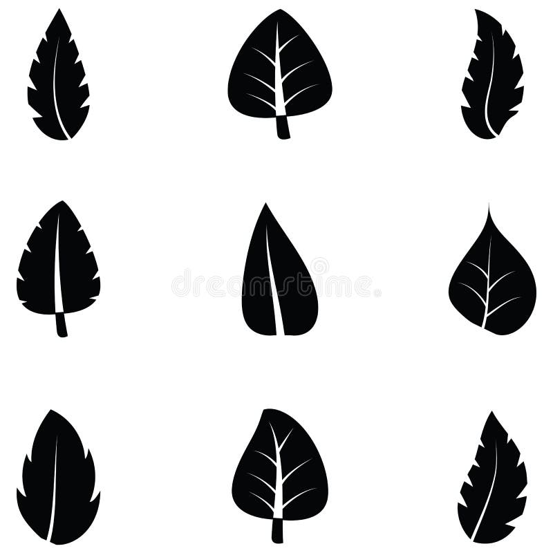 Leaf icon set stock vector. Illustration of vector, icon - 121875418
