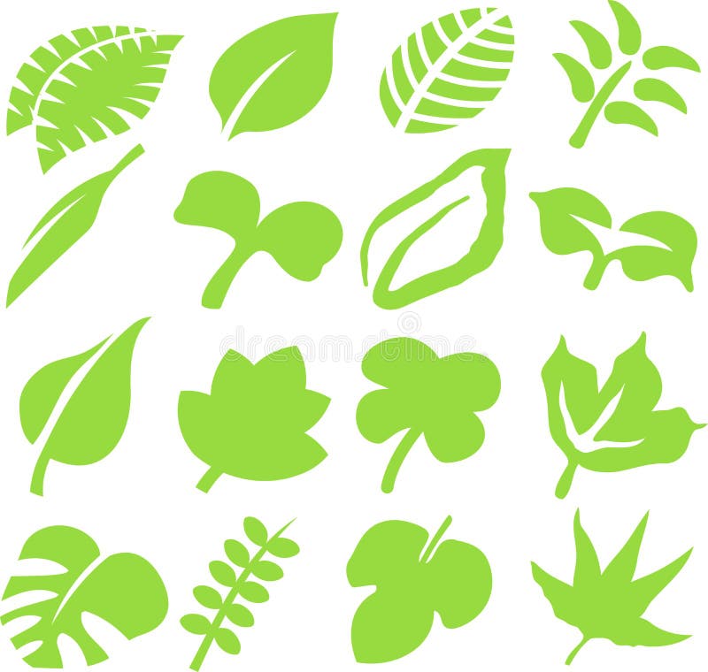 Leaf icon set stock vector. Illustration of decoration - 198209174