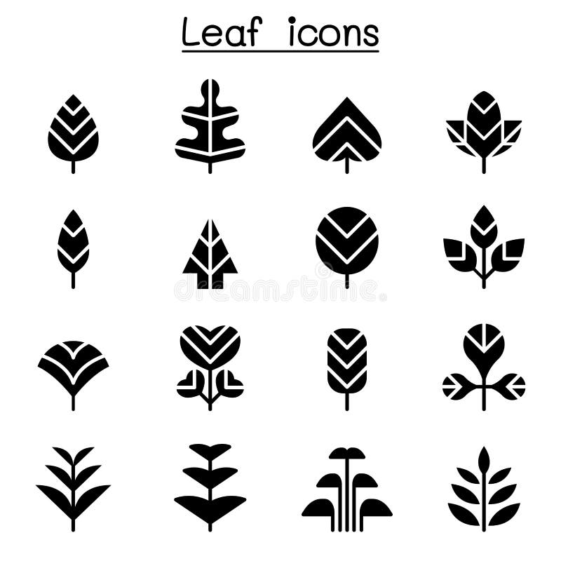 Leaf icon set stock vector. Illustration of forest, decorate - 103615811
