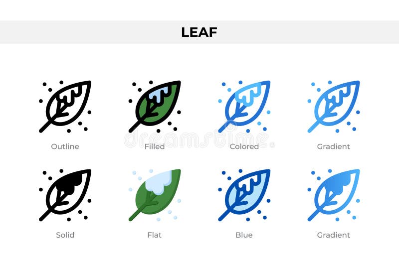 Leaf Icons in Different Style. Leaf Icons Set. Holiday Symbol ...