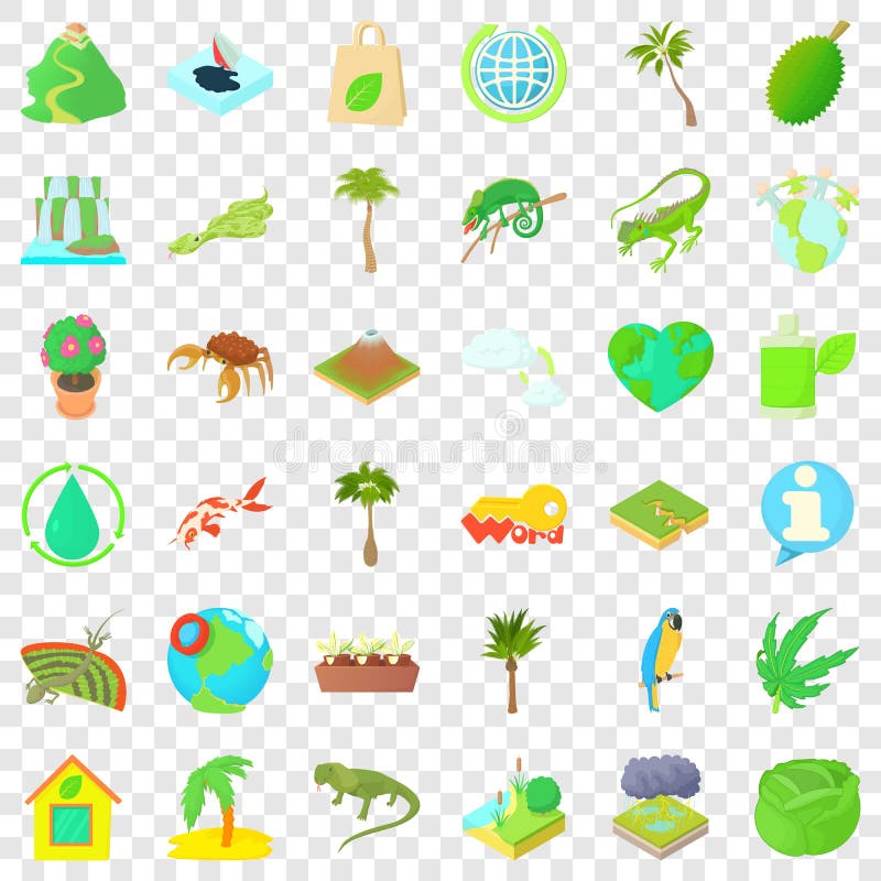 Leaf Icons Set, Cartoon Style Stock Vector - Illustration of crab ...