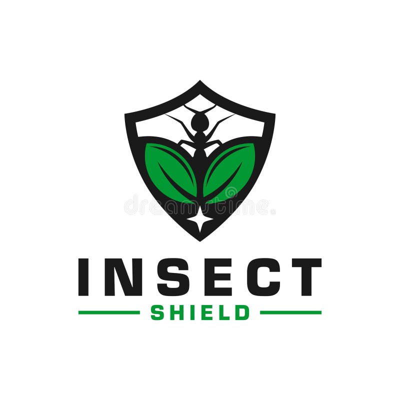 Leaf Insect Shield Illustration Logo Stock Illustration - Illustration ...