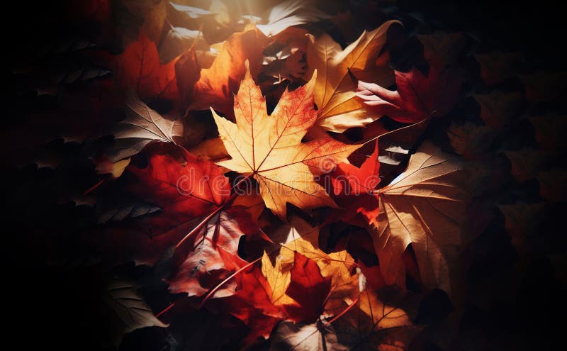 Leaf Leaves Falling Autumn Background Ai Generated Content Stock ...